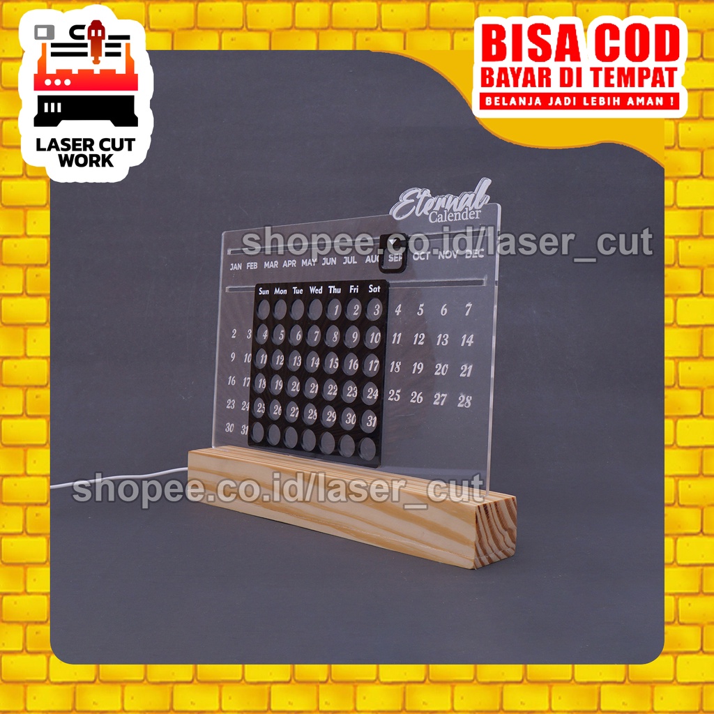 Jual Kalender Eternal Bahan Akrilik 3mm dan 2mm dengan Lampu | Kalender ...