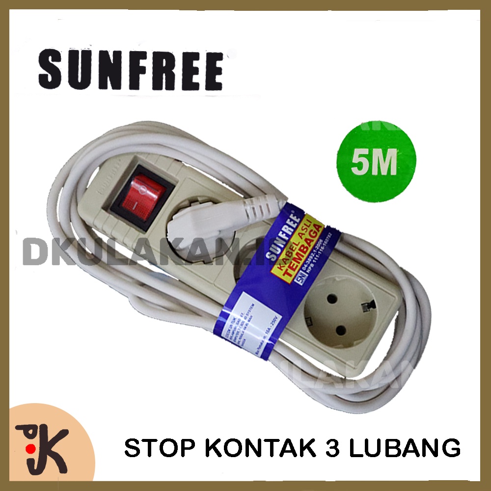 Jual SUNFREE JUPITER 53 STOP KONTAK 5M LUBANG 3 FSK 53 KABEL OLOR ...