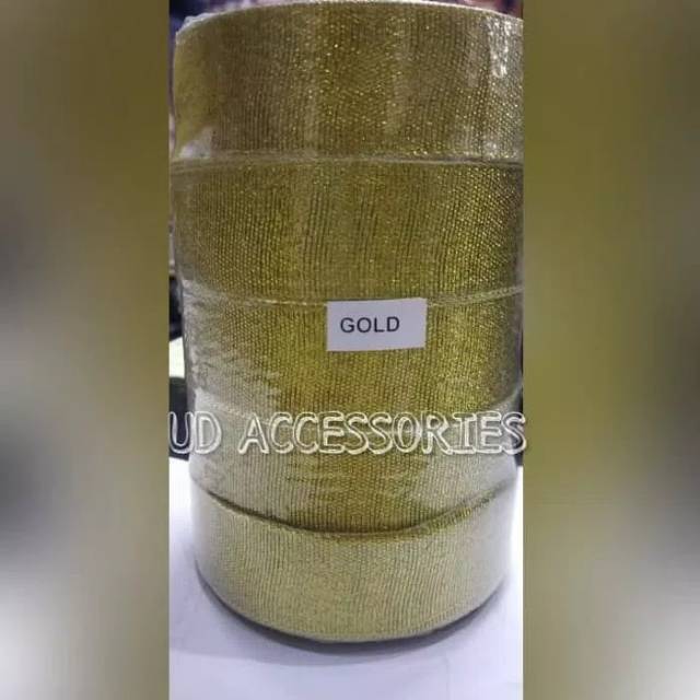 Jual Pita metalik 1inch 2,5cm mas perak rol | Shopee Indonesia