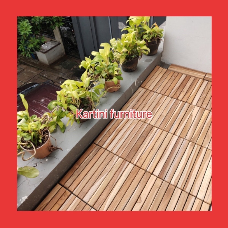 Jual decking tile kayu/ lantai kayu / ubin kayu model lurus harga promo ...