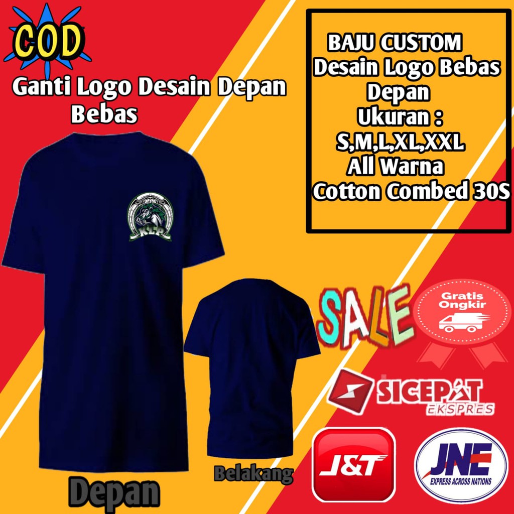 Jual Kaos Baju Sablon Custom Logo Depan Kecil Satuan Cowo Cewe ...