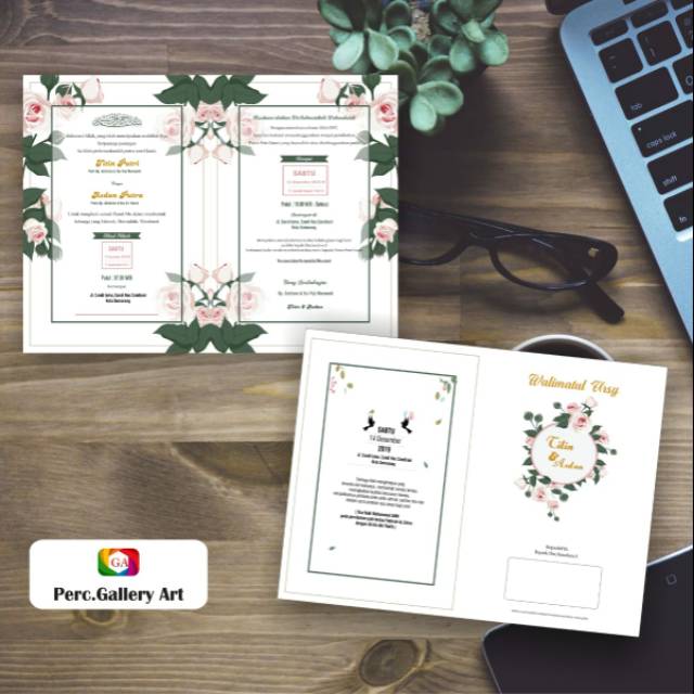 Jual Undangan Pernikahan Floral 2/Undangan Nikah Unik/Undangan Custom ...