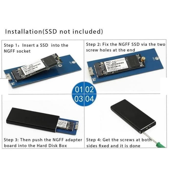 Jual CASING SSD M.2 EXTERNAL NGFF SATA USB3.0 5GBPS - SSD M2 B-KEY ...
