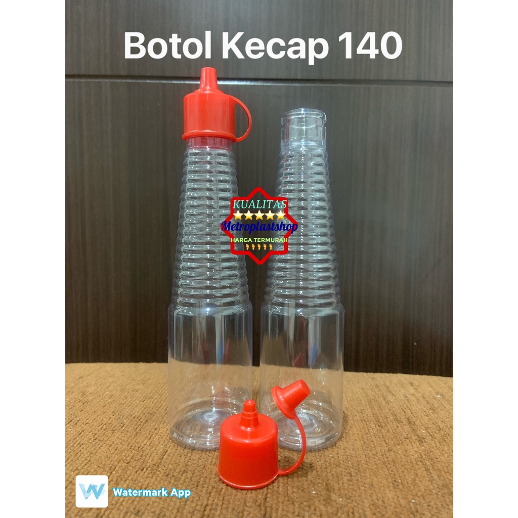 Jual botol kecap 140ml botol saos 140ml botol plastik PET 140ml | Shopee Indonesia