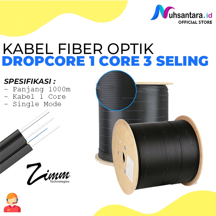 Jual [𝐇𝐢𝐠𝐡 𝐐𝐮𝐚𝐥𝐢𝐭𝐲] Kabel Dropcore 1c 1000m FTTH DC Kabel Fiber Optik 1 Core Drop Wire 1km ...