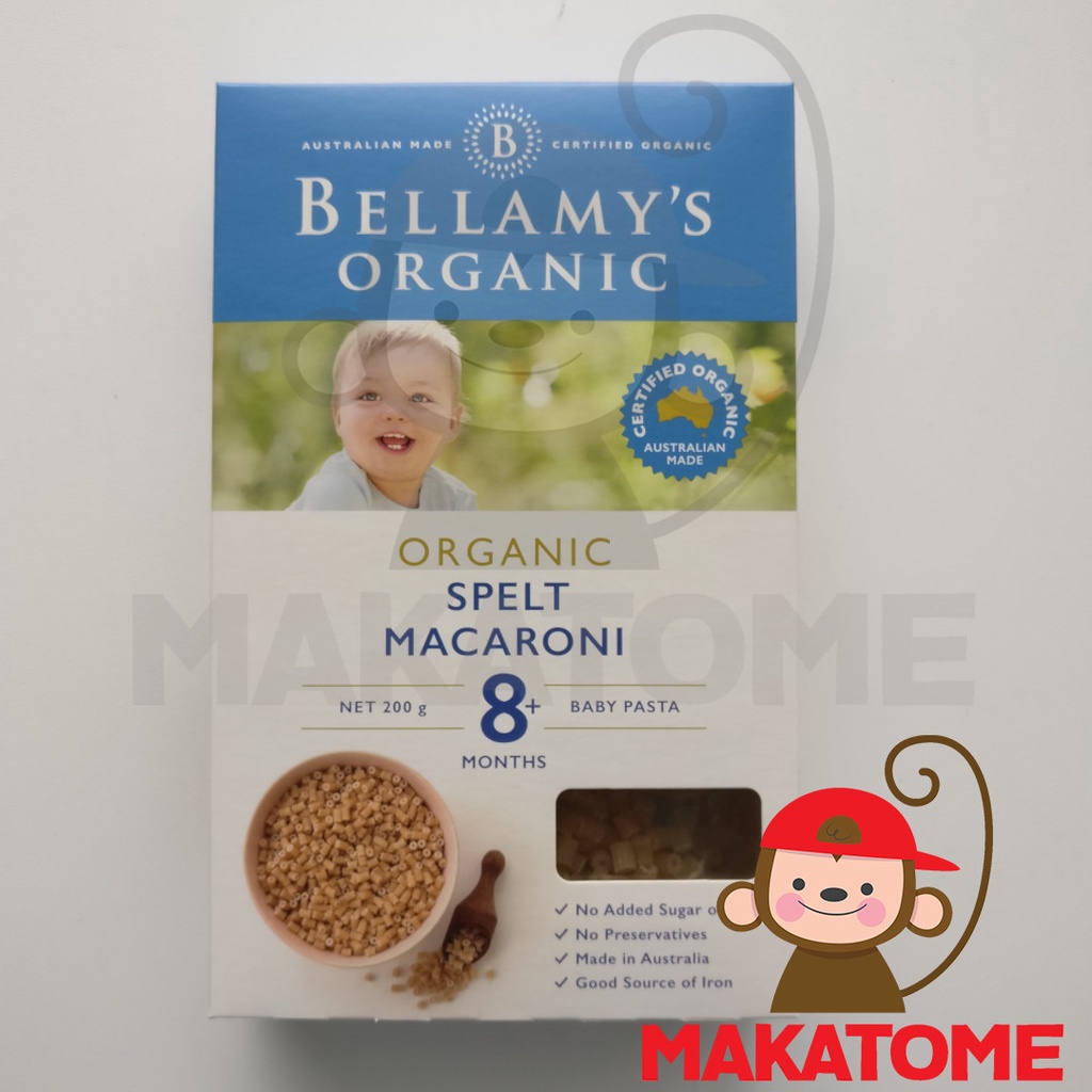 Jual Bellamys Organic Spelt Macaroni 200 gr Bellamy's 8+ months baby ...
