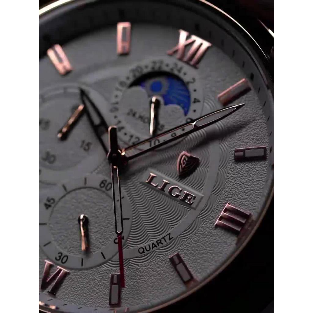 Jual LIGE original jam tangan pria tali kulit anti air olahraga ...