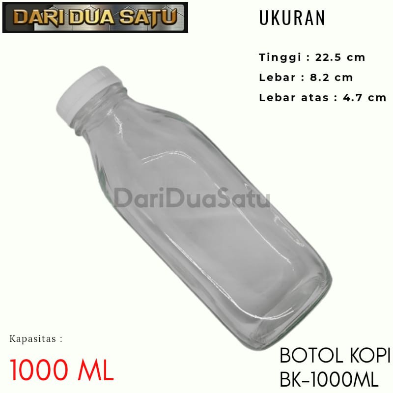 Jual Botol Kaca Beling 1 Liter Botol Minuman Kopi BK-1000ML | Shopee ...