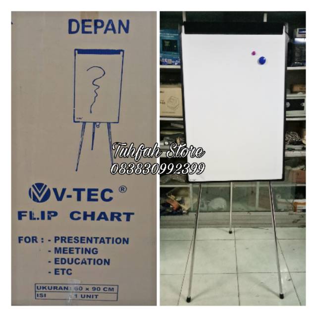 Jual Papan Tulis Flipchart Magnetic Merk VTEC 60 x 90 cm Whiteboard ...
