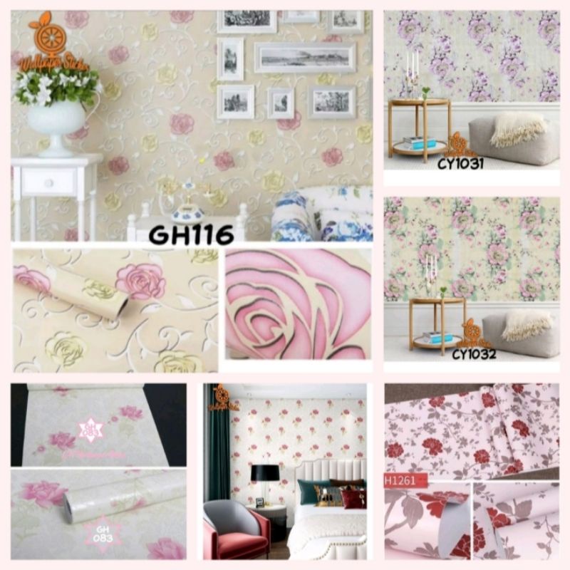 Jual Wallpaper Sticker Dinding Motif Bunga macam all Motif | Shopee ...