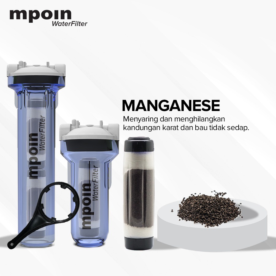Jual MPOIN WATER FILTER MANGANESE UKURAN 20 INCH, HOUSING + FILTER ...