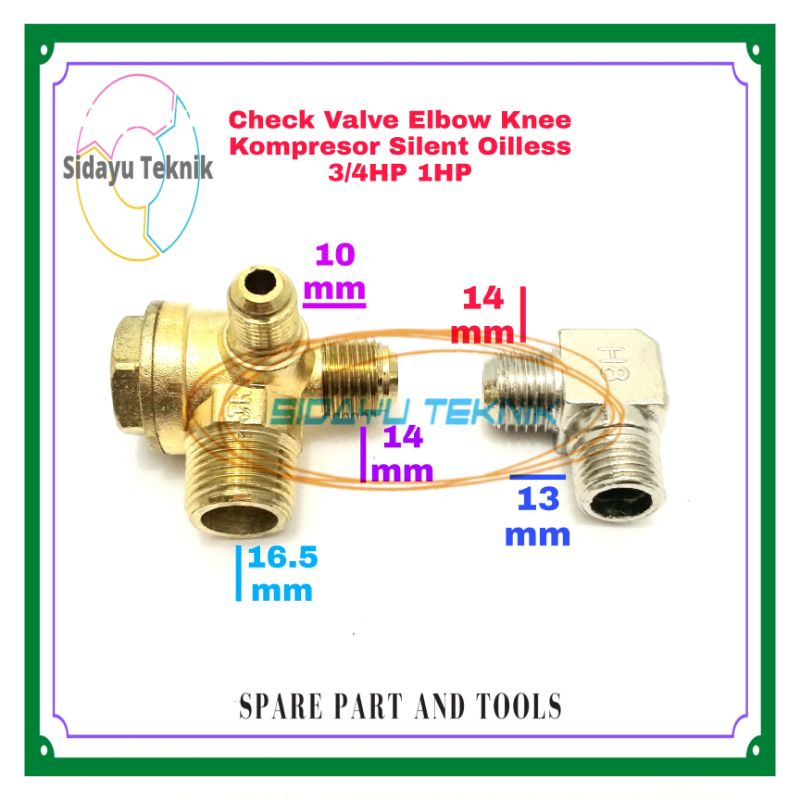 Jual Check Valve Elbow Kompresor Angin Oilless Silent | Shopee Indonesia