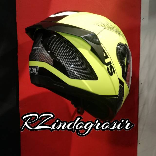 Jual HELM ZEUS ZS811 ZS 811 YELLOW FLUO AL6 BLACK FREE SPOILER DAN DARK ...