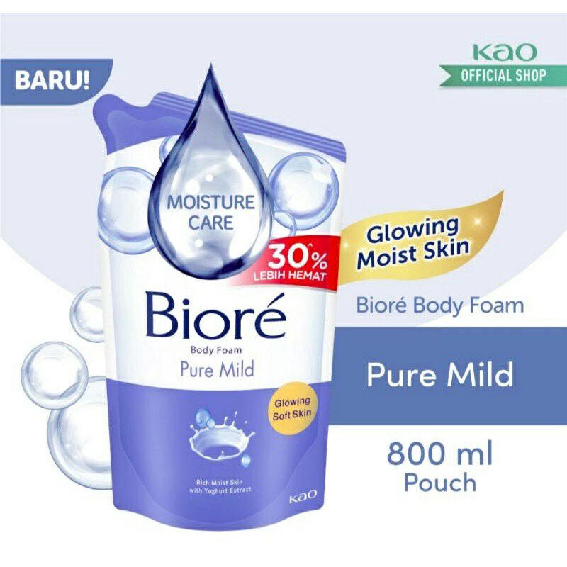 Jual Biore Beauty Body Foam Pure Mild 800ml | Shopee Indonesia