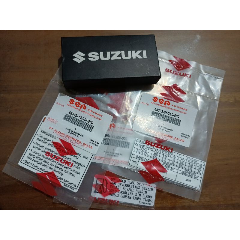 Jual stiker set label peringatan, tekanan ban dan label tanki bensin ...