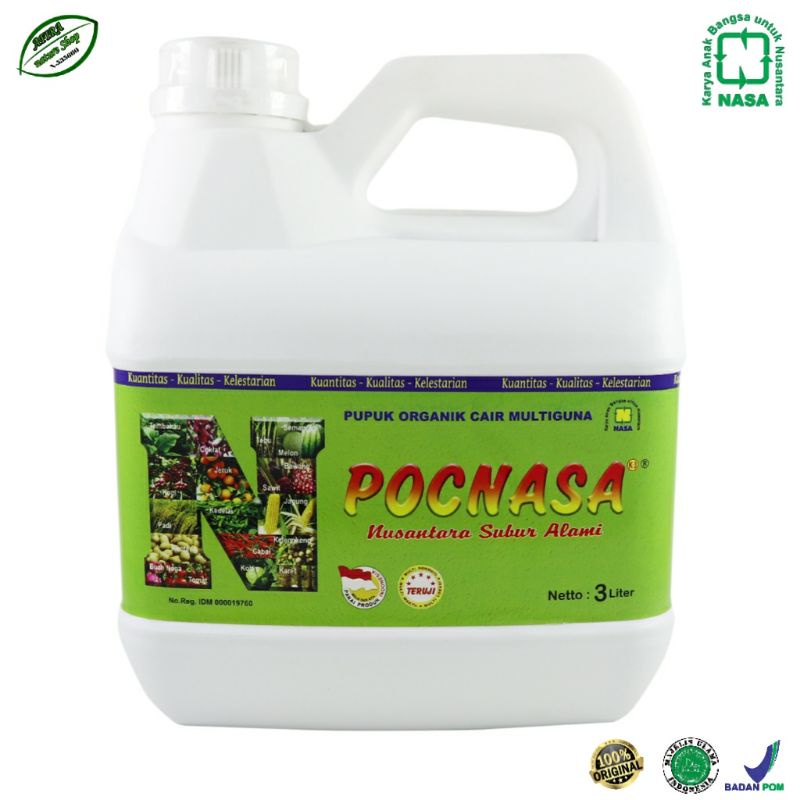 Jual Pupuk Organik Cair POC Nasa Kemasan Jumbo Atau Besar Isi 3 Liter | Shopee Indonesia