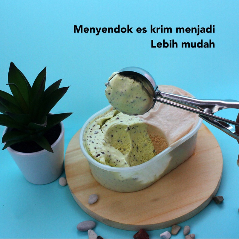 Jual Skop Es krim Stainless ice cream Scoop diameter 4cm | Shopee Indonesia
