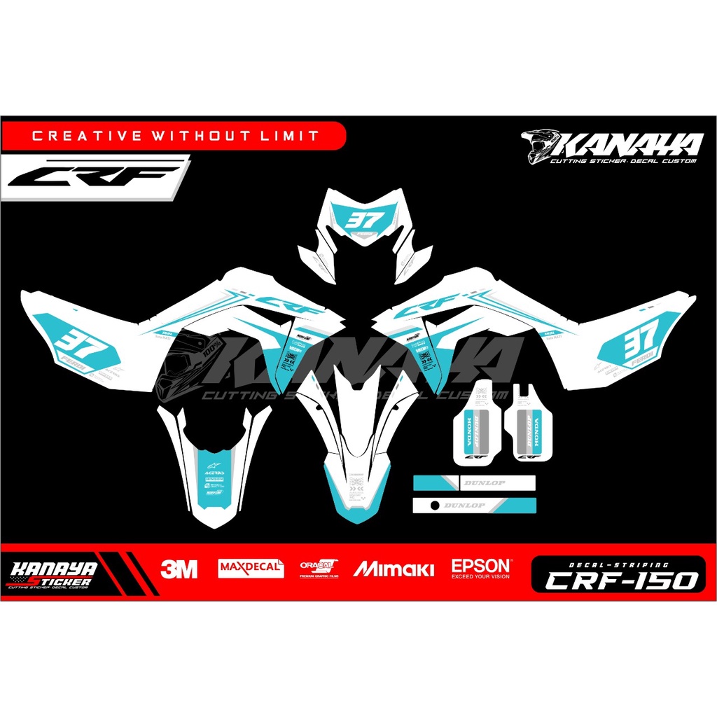 Jual STICKER DECAL CRF 150 / DECAL CUSTOM CRF 150 / DECAL CRF FREE NAMA ...