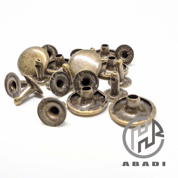 Jual 100 SET PAKU CENTANG BESAR 15 MM / PAKU KANCING RIVET BESI V 2734 ...