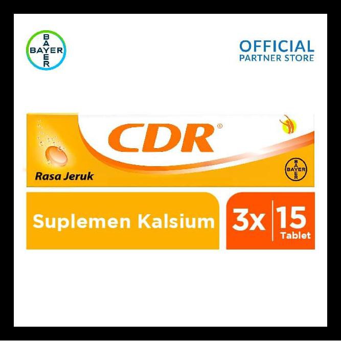 Jual DISKON CDR Suplemen Kalsium Rasa Jeruk 15 Tablet x 3 unit LIMITED ...