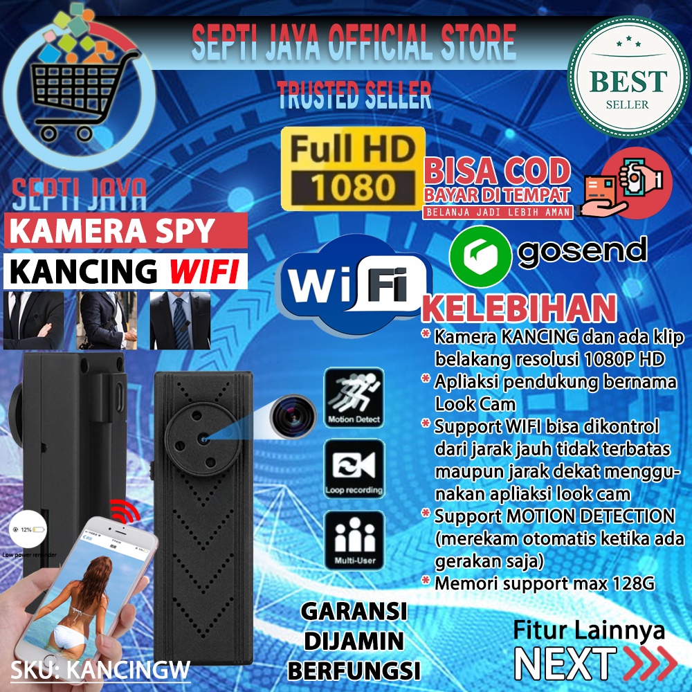 Jual Kamera Spycam Kancing Pakaian Wifi Ip Camera Button Kamera ...