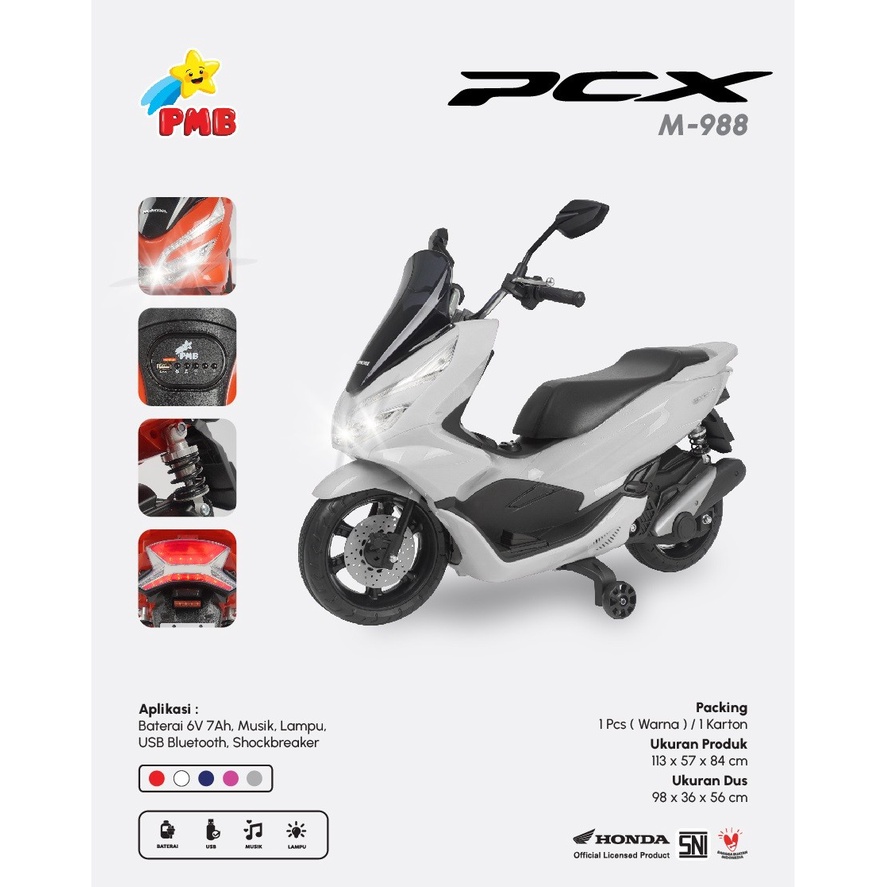 Jual Motor Aki Anak Honda PCX M-988 PMB M988 Motor Listrik Mainan Anak ...