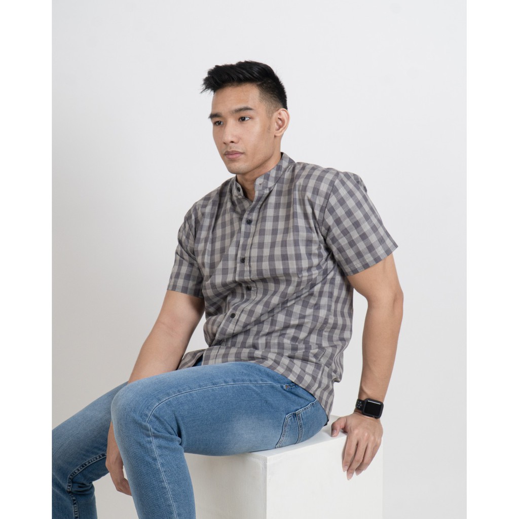 Jual LMT Kemeja Kotak Kotak Pattern Size M-L Kemeja Model - Kemeja ...