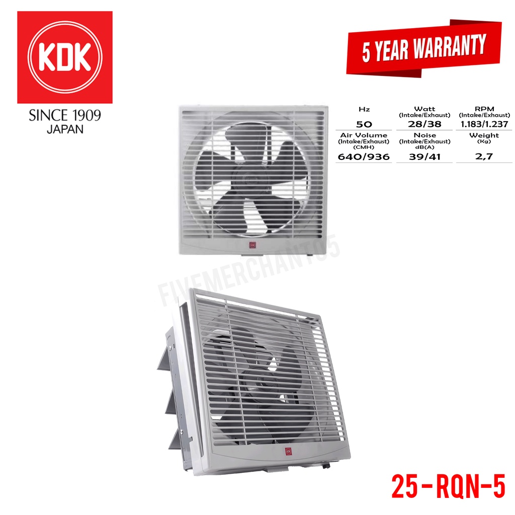 Jual Exhaust Fan KDK 25 RQN 5 10" Wall Fan KDK Dinding KDK 25RQN Hexos ...