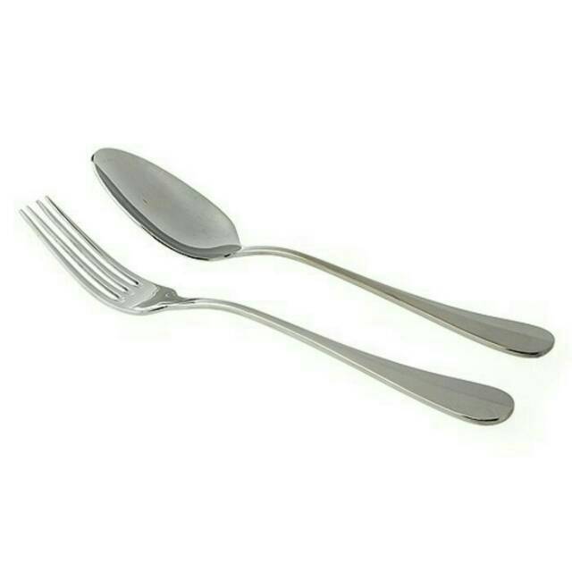 Jual Sendok / Garfu Makan Stainless Polos - Bulat (1ls) | Shopee Indonesia