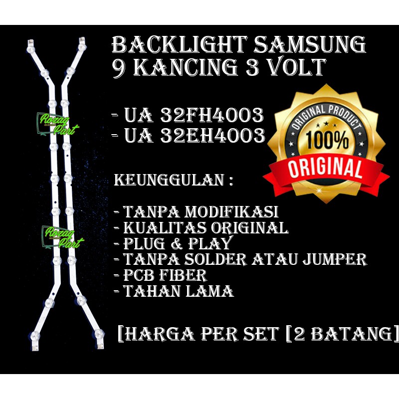 Jual Lampu Backlight TV Samsung 32 inc inchi Type UA 32FH4003 9 Led 3 Volt | Shopee Indonesia