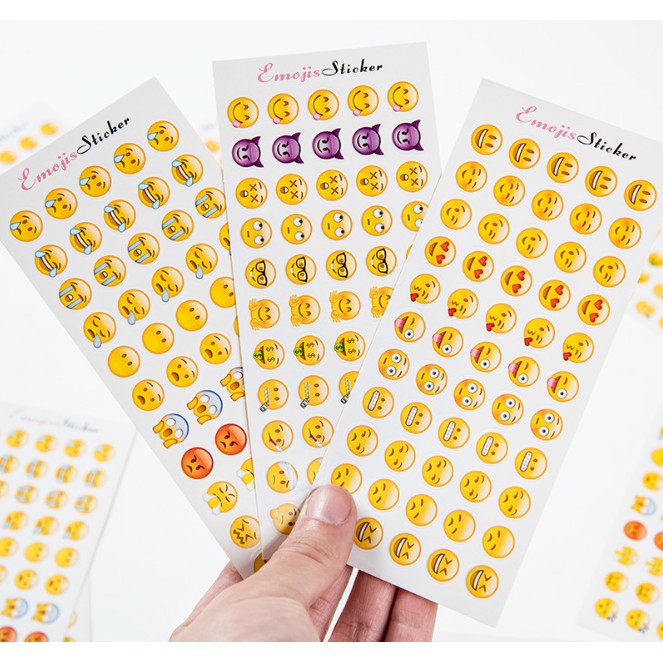 Jual Stiker EMOTICON / Sticker EMOJI / Sticker Lucu Unik EMOTICON 12 in ...