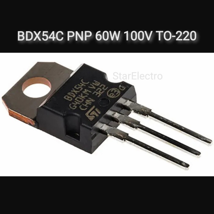 Jual BDX54C BDX 54 BDX54 Power Transistor PNP 60W 100V TO-220 Darlington | Shopee Indonesia