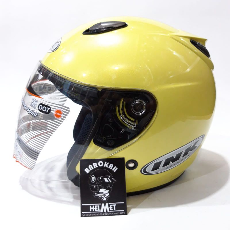 Jual Helm ink centro jet kuning lemon original half face | Shopee Indonesia