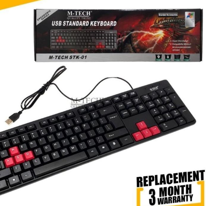 Jual Keyboard USB Standar M-Tech Stk-01 Original for PC Laptop Hitam ...