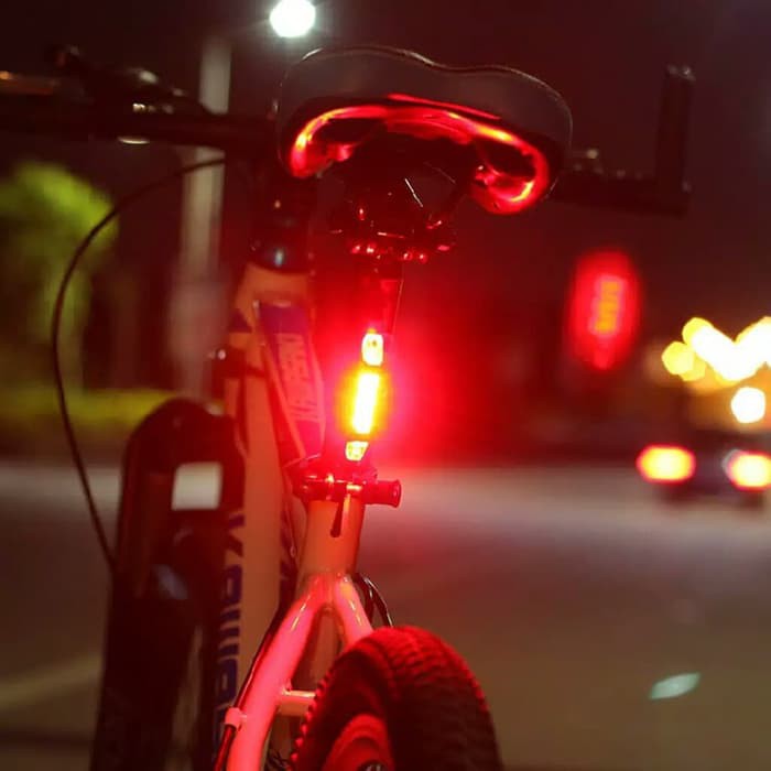 Jual Lampu belakang Sepeda LED 3 Mode Rechargeable (Micro USB) - Merah ...