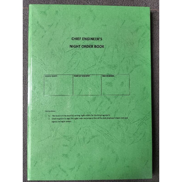 Jual Chief Engineer's Night Order Book | Shopee Indonesia
