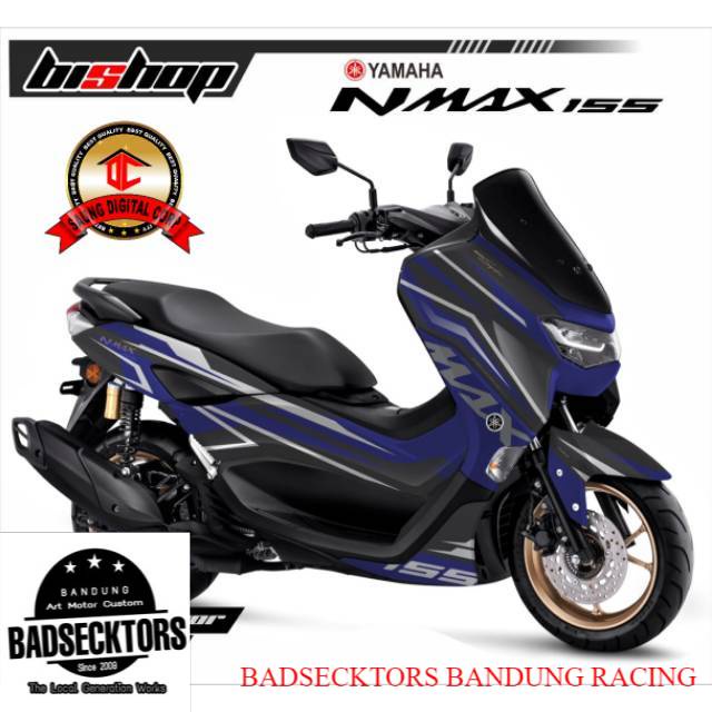 Jual Sticker decal full body Yamaha nmax new hitam variasi biru putih ...