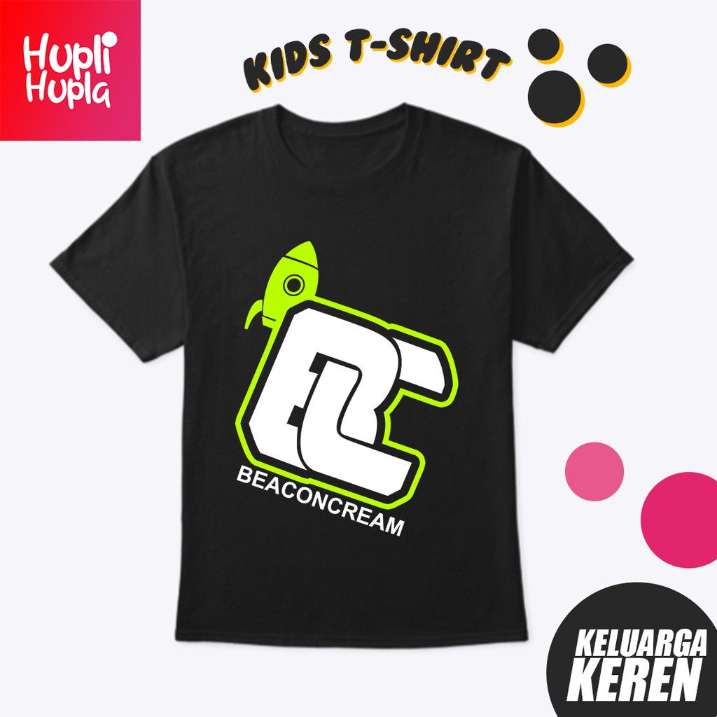 Jual Kaos Anak Beaconcream Rocket Logo Gamer Youtuber Family Bahan ...
