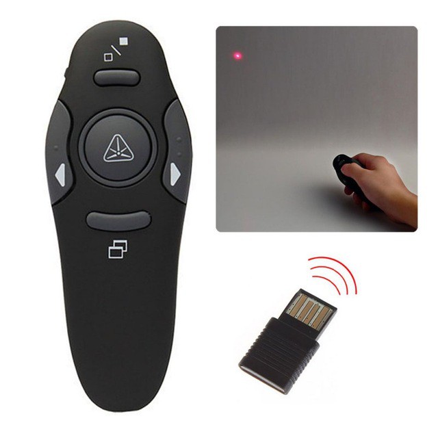 Jual Wireless Laser Pointer USB Presentation Remote Control + Battery ...