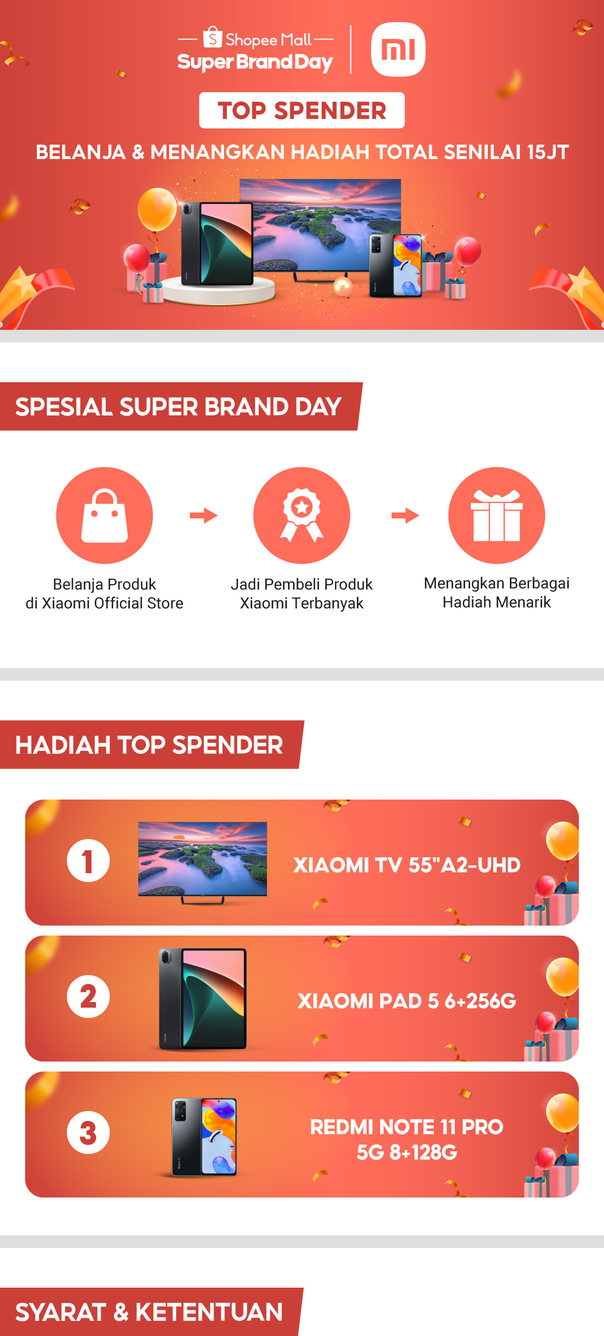 Super Brand Day Xiaomi - Top Spender | 9-11 Aug