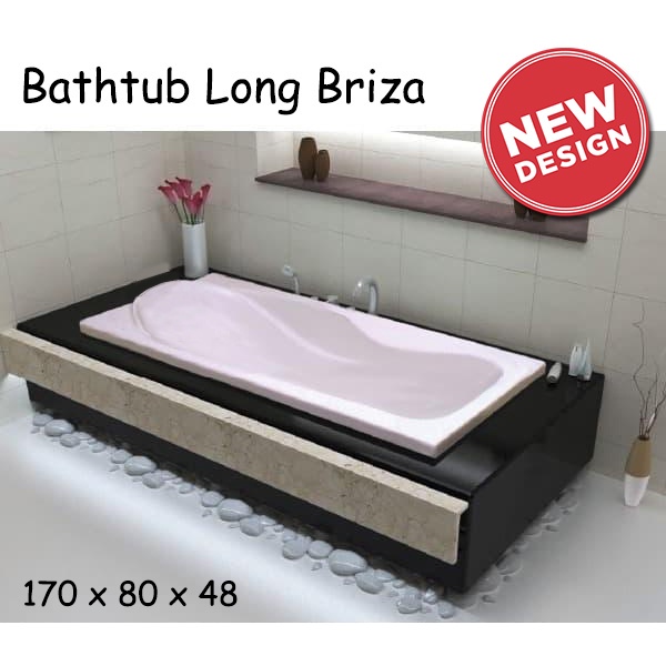 Jual Bathtub Bak Mandi Long Bathub Briza Model Tanam MARBLE 170 ...