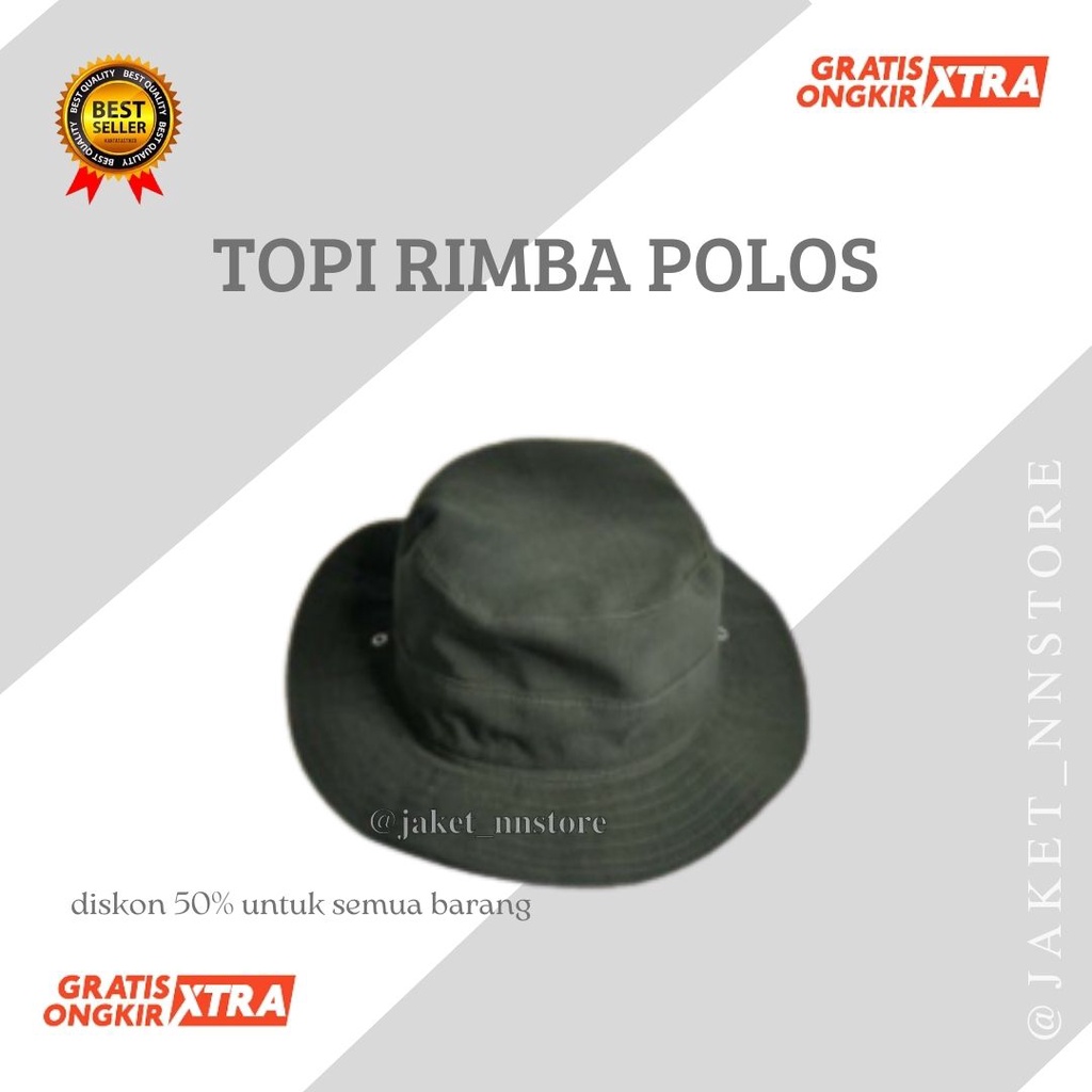 Jual TOPI RIMBA POLOS | Shopee Indonesia