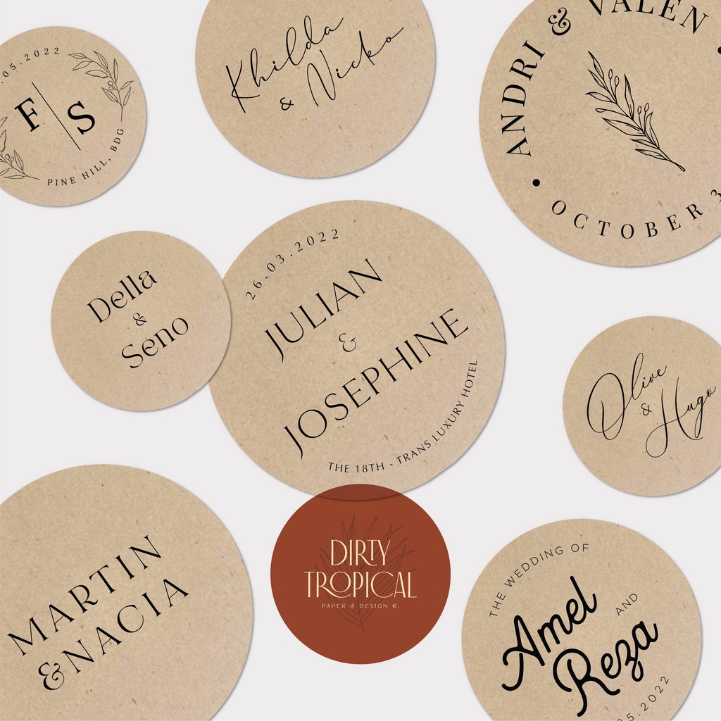 Jual Stiker Undangan, Stiker Kraft, Segel Amplop, Wedding Stickers ...