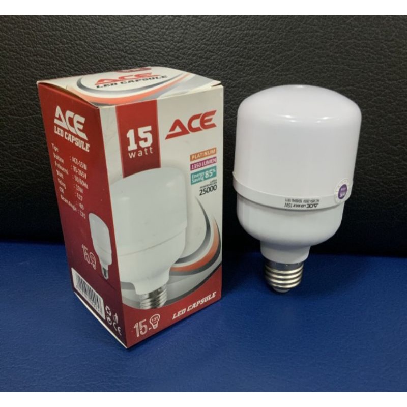 Jual Bola Lampu LED Capsule ACE Jumbo Turbo Platinum 15 Watt | Shopee Indonesia