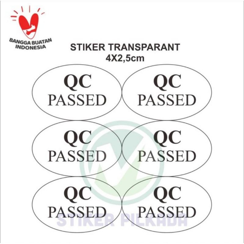 Jual STIKER VINYL QC PASS 4X2,5CM BENING (ISI 110PCS) | Shopee Indonesia