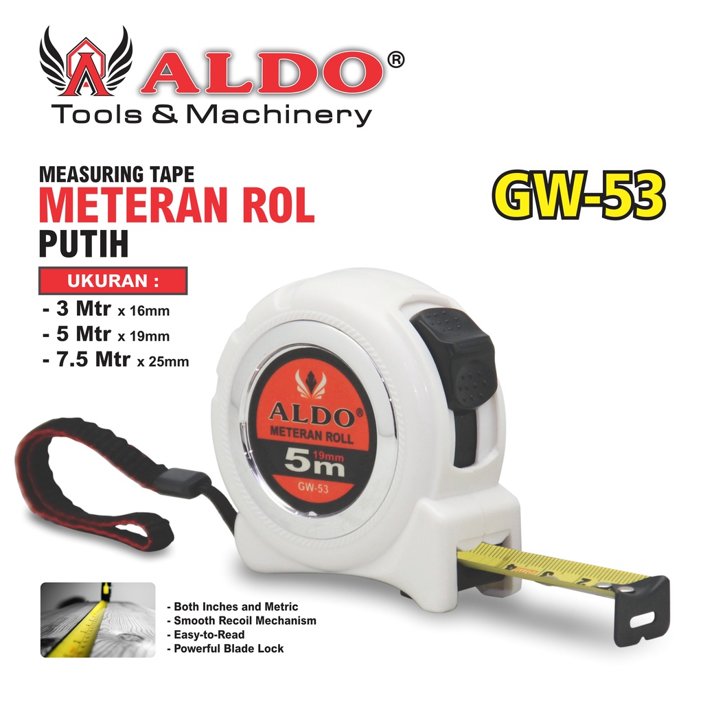 Jual Meteran Rol Putih Type : GW-53 Aldo | Shopee Indonesia