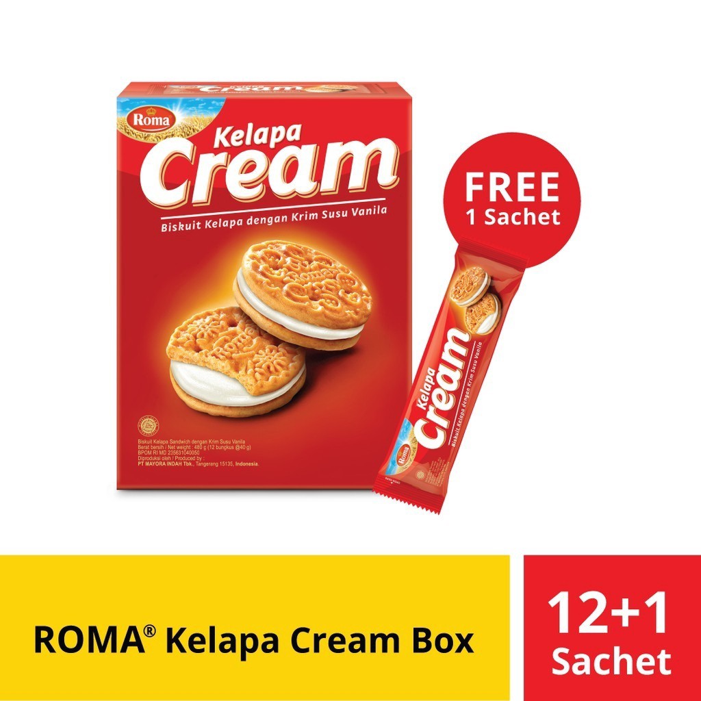 Jual Roma Kelapa Cream Box 40gr Isi 12 Bungkus/Snack/Camilan/Biscuit ...