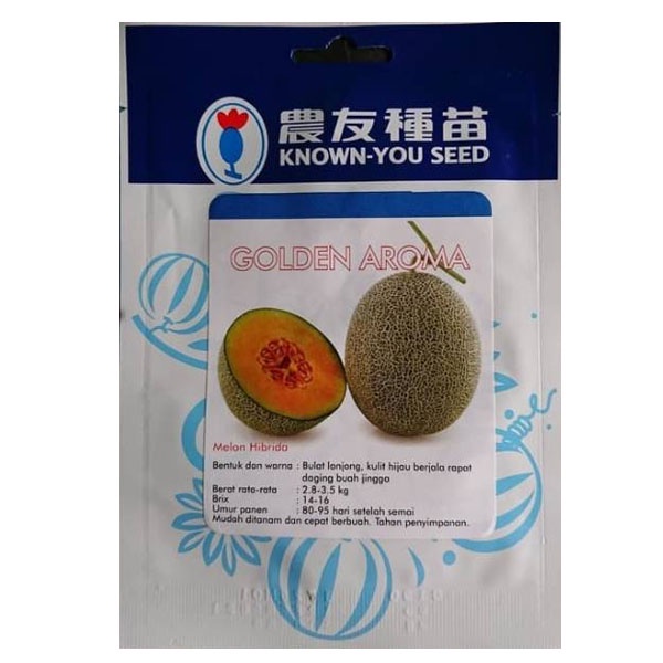 Jual COD Known You Seed - Benih Melon Daging Orange GOLDEN AROMA F1 100 ...