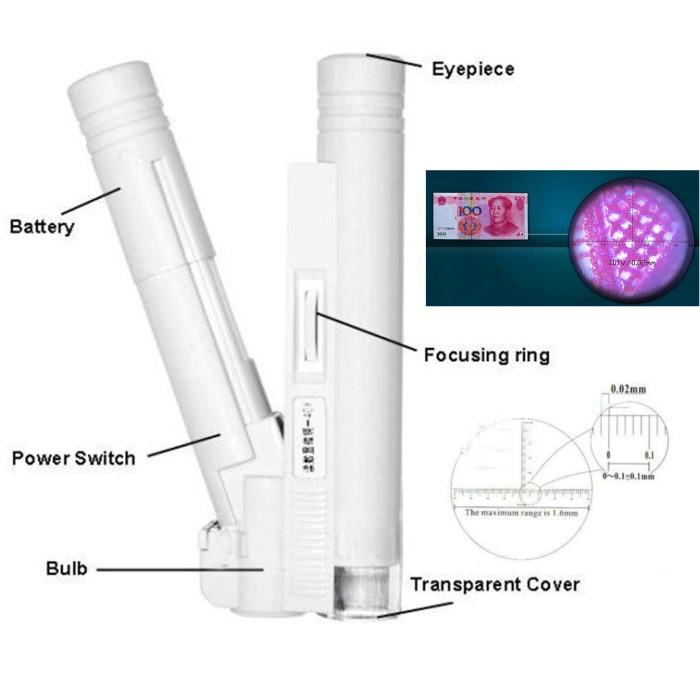Jual Pengukur Dimensi Portable Pocket Jewelry Zoom 100X Microscope ...