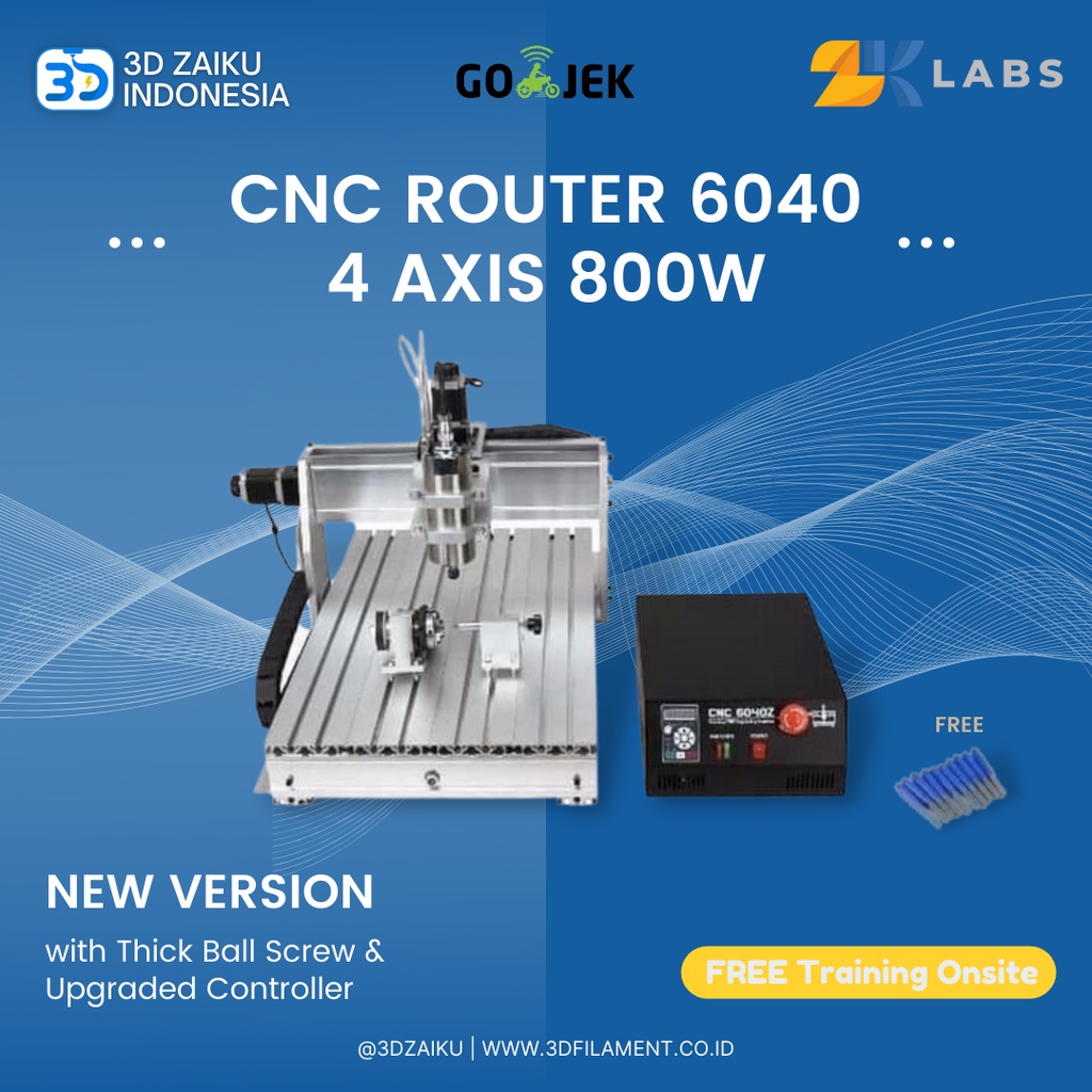 Jual CNC Router 6040 4 Axis CNC PCB Milling 600*400*75 mm with Spindle ...